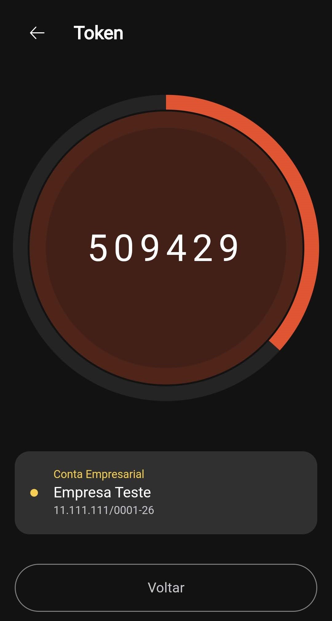 Gerar token de Operador – Conta Pronta